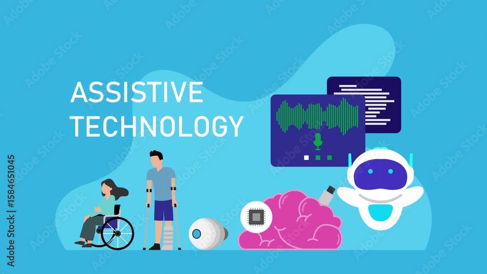 Assistive Technology for People with Disabilities cartoon animation ...