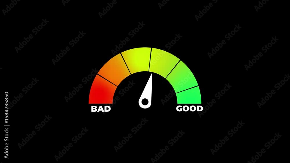 Colorful rating meter scale from bad to good ,Indicating Assessment or ...