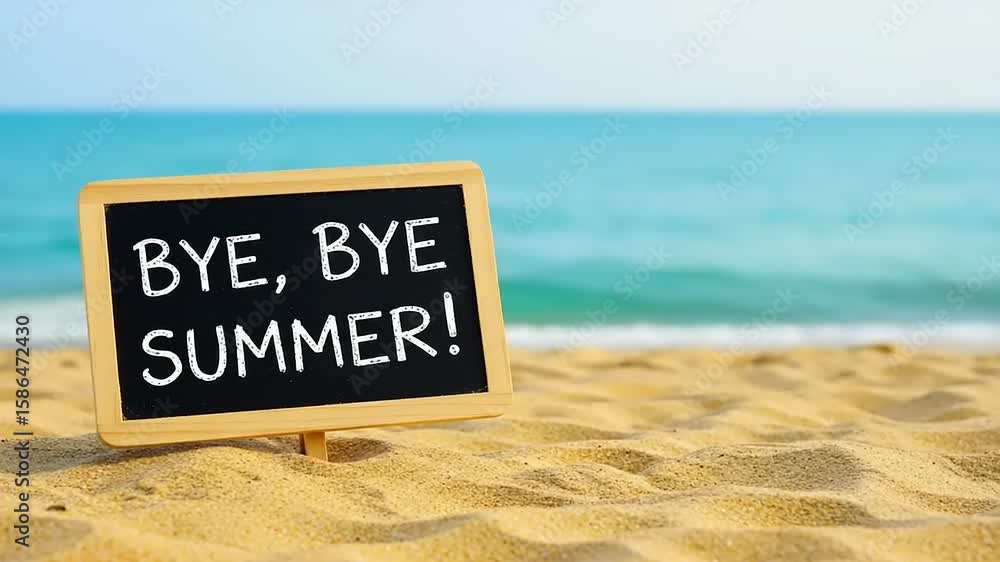 Vidéo Stock Seaside farewell message on a chalkboard Saying goodbye to ...