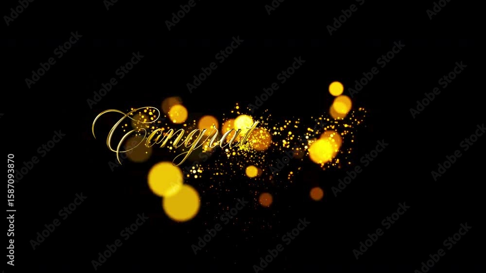 Luxury gold congratulations back text animation , templates for poster ...