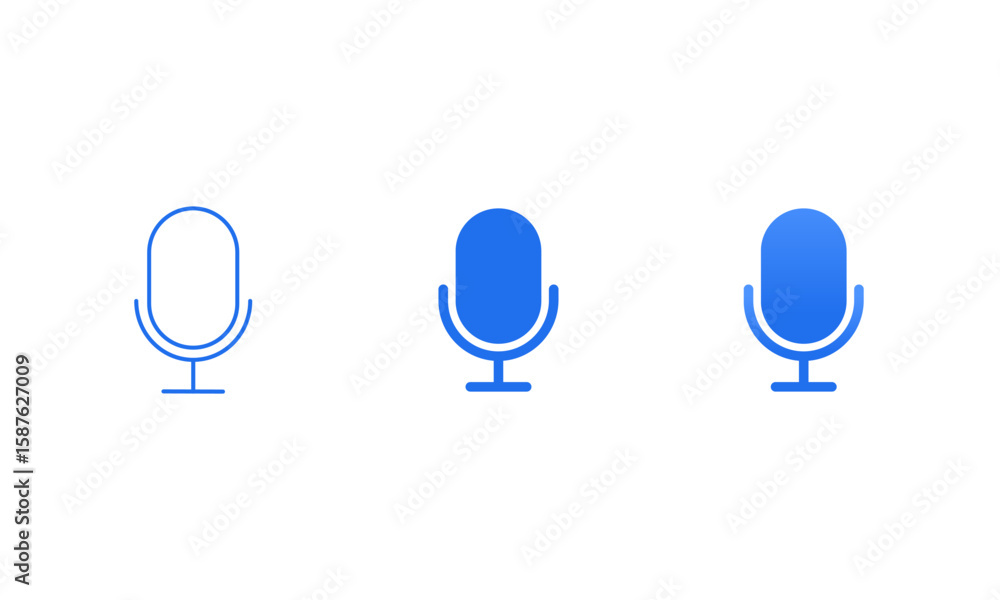 Microphone mic icon vector illustration. set of microphone mic icons in ...