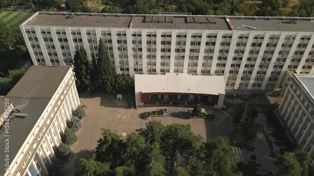 Tbilisi, Georgia - 15th july, 2025: Aerial view Tbilisi state medical ...