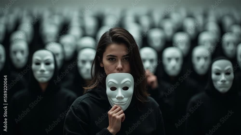 People conceal true emotions with happy masks in artwork about impostor ...