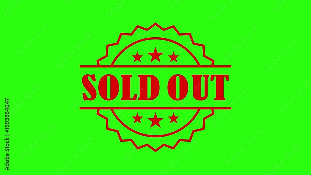 Sold out stamp animation red sold badge animation 4k green screen ...