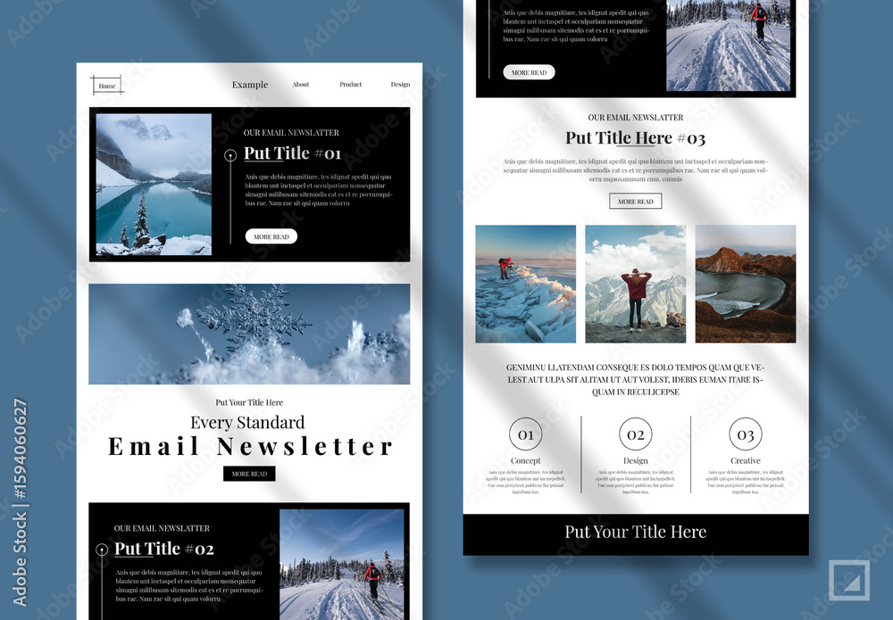Standard Email News Letter Layout Stock Template | Adobe Stock