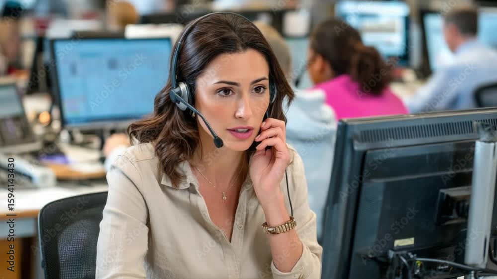 Focused Communication in Office: A dedicated professional is deeply ...