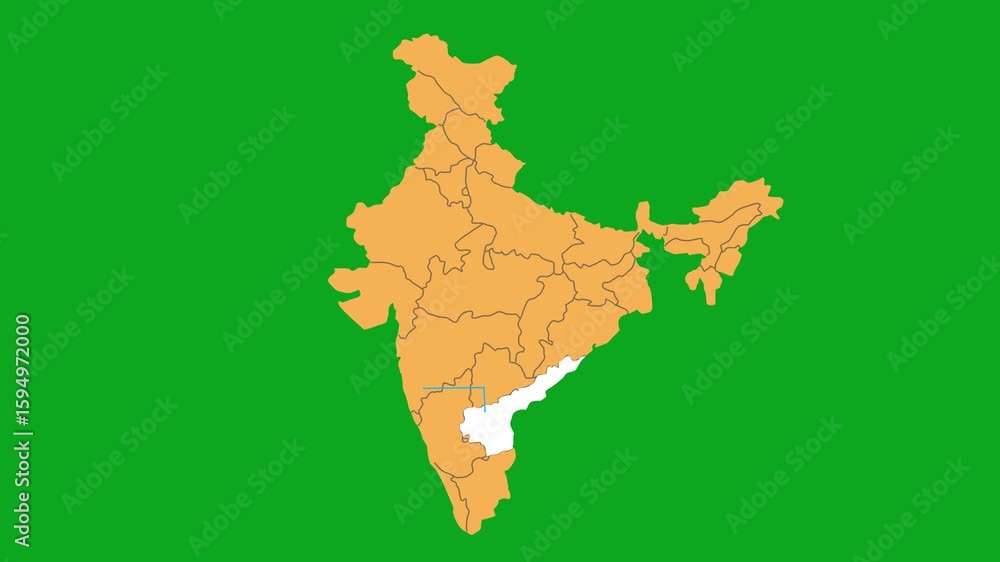 Andhra Pradesh map animated video. Andhra Pradesh location in India ...