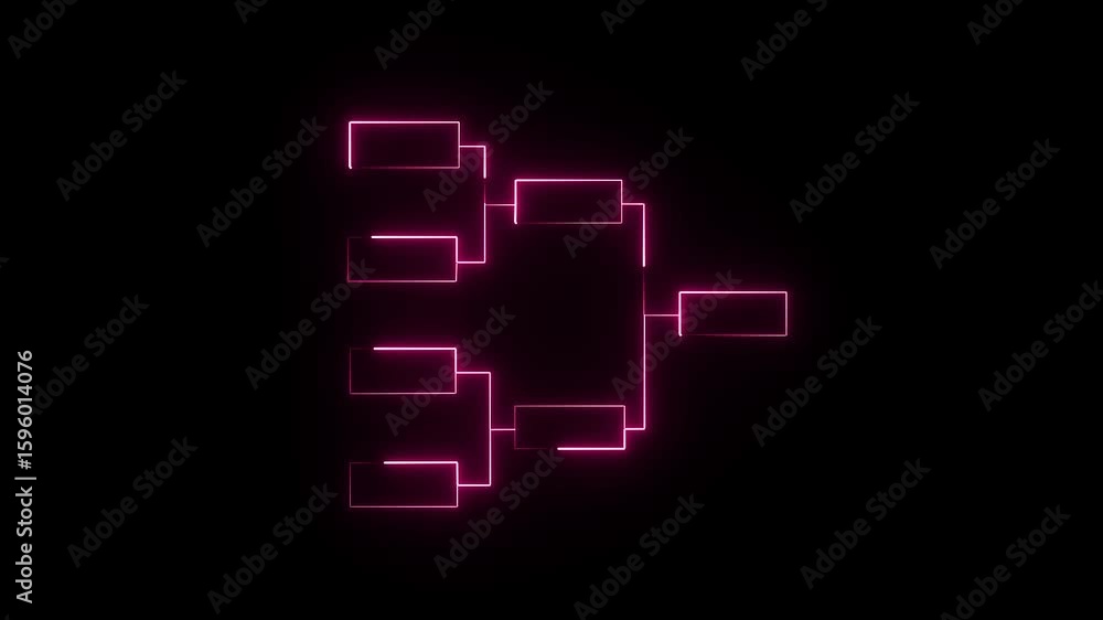 Animation of neon glowing team Tournament bracket templates isolated ...