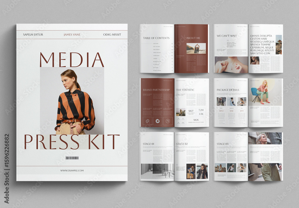 Media Press Kit Magazine Template modèle Stock | Adobe Stock