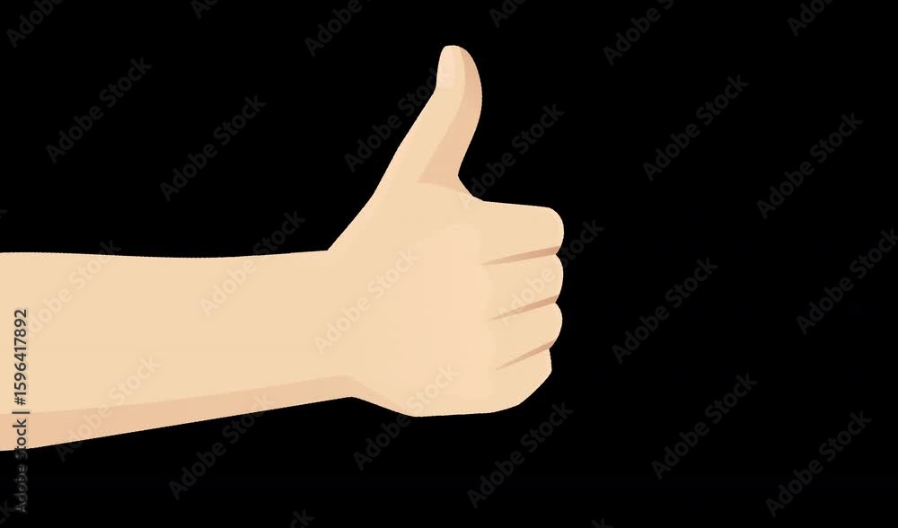 2D animation with alpha channel. One hand appears from the left with ...