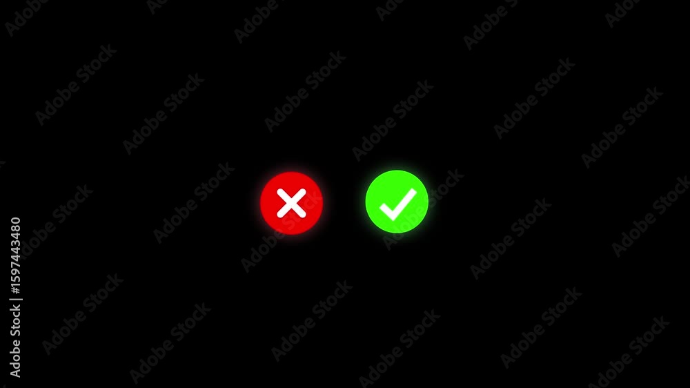 Technology design animation of yes no correct wrong icons for modern ui ...