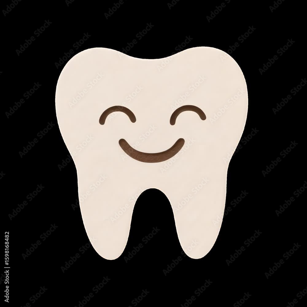 Cute smiling tooth illustration animation isolated asset, transparent ...