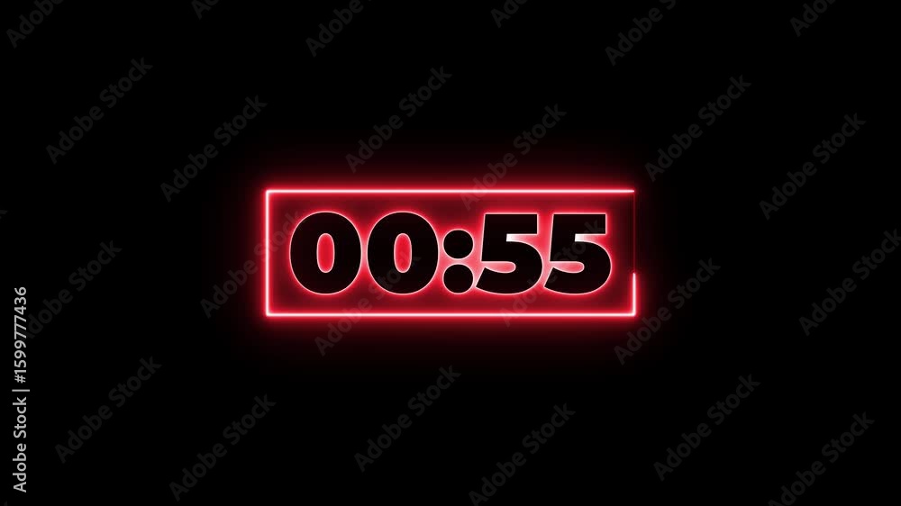 1 Minute countdown animation. Simple count-down timer of 1 minute.1 ...