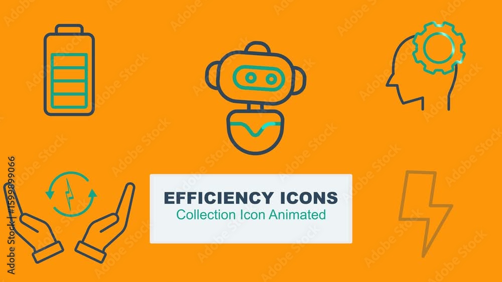 Efficiency icon collection animated. contains robot animation icon ...