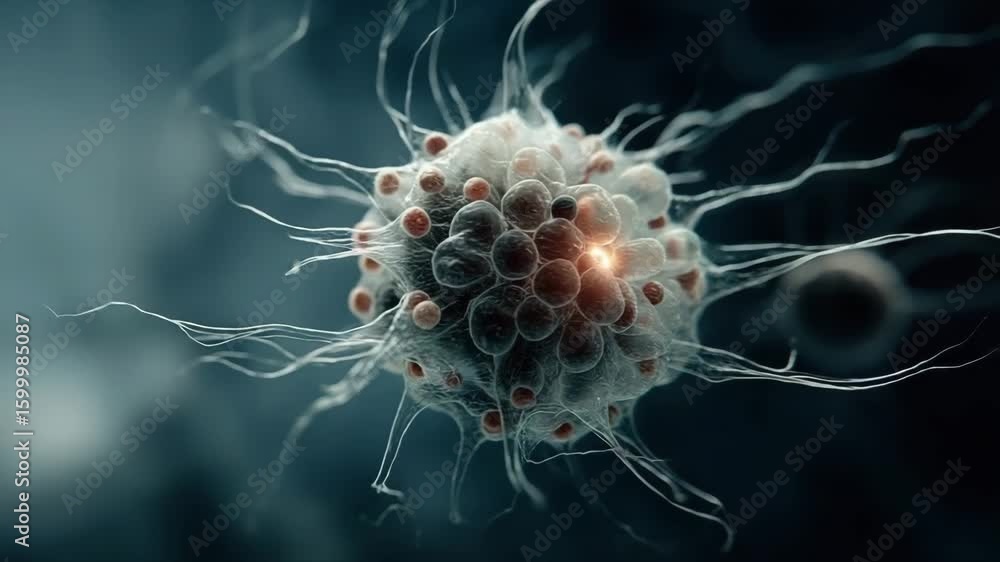Futuristic Cell Mutation in Sci-Fi Style, Cell Mutation with Glowing ...