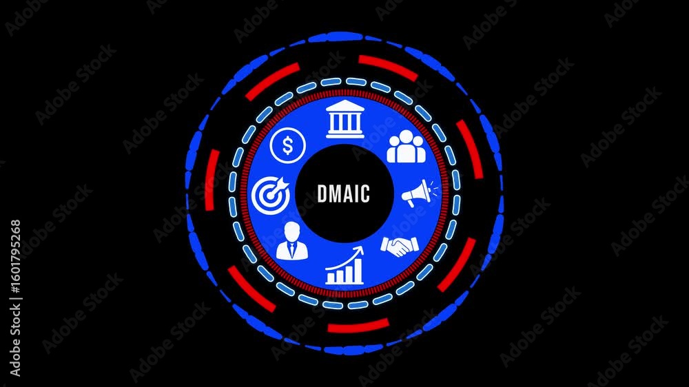 DMAIC Process Optimization Framework: Futuristic Circular Infographic ...