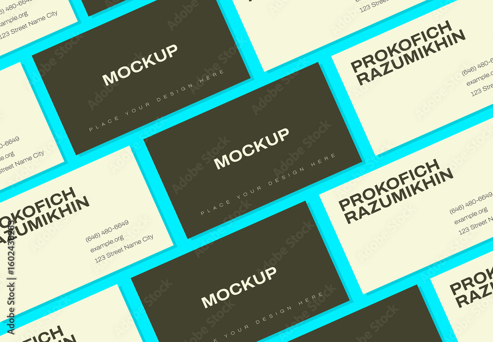 Business Card Mockup Scattered Layout Template Stock Template | Adobe Stock