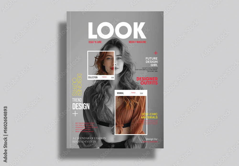 Magazine Cover Design Template Stock Template | Adobe Stock