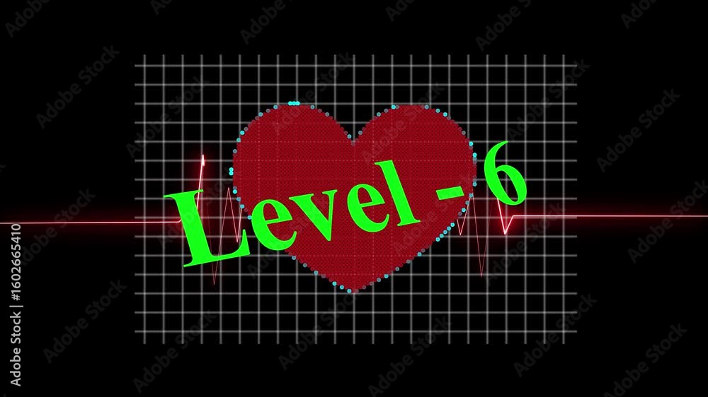 Abstract Glowing Level 6 Icon Animation with Futuristic Neon Design and ...