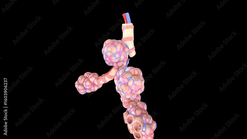 Realistic 3D Animation of Human Lung Alveoli Structure with Transparent ...