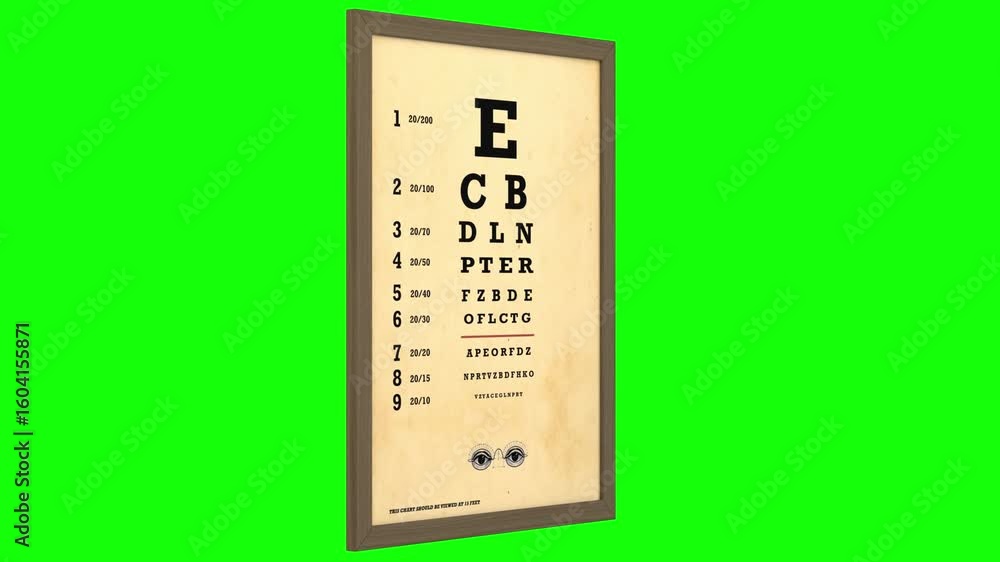 Vintage Eye Chart Animation for Vision Testing and Eye Care Visuals ...