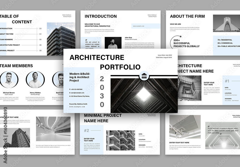 Architecture Portfolio Presentation Layout Stock Template | Adobe Stock