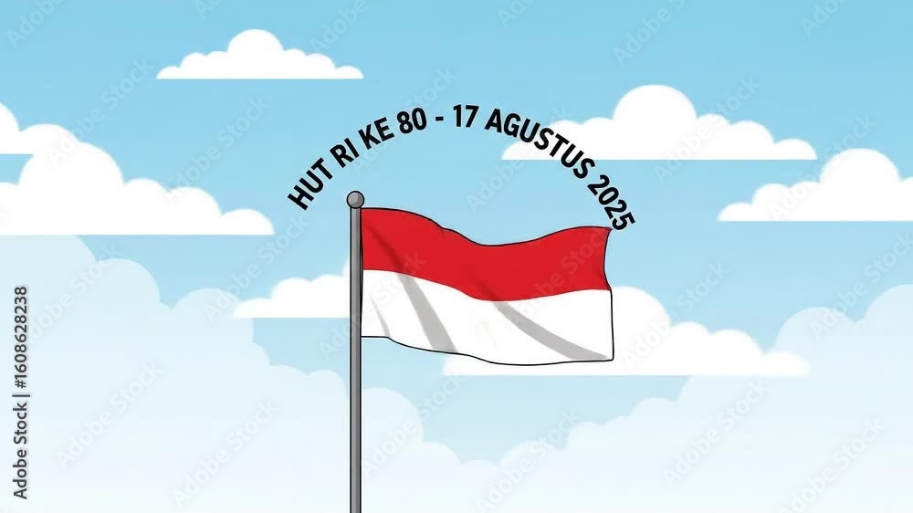 Animated greeting for Indonesia's 80th Independence Day on August 17 ...