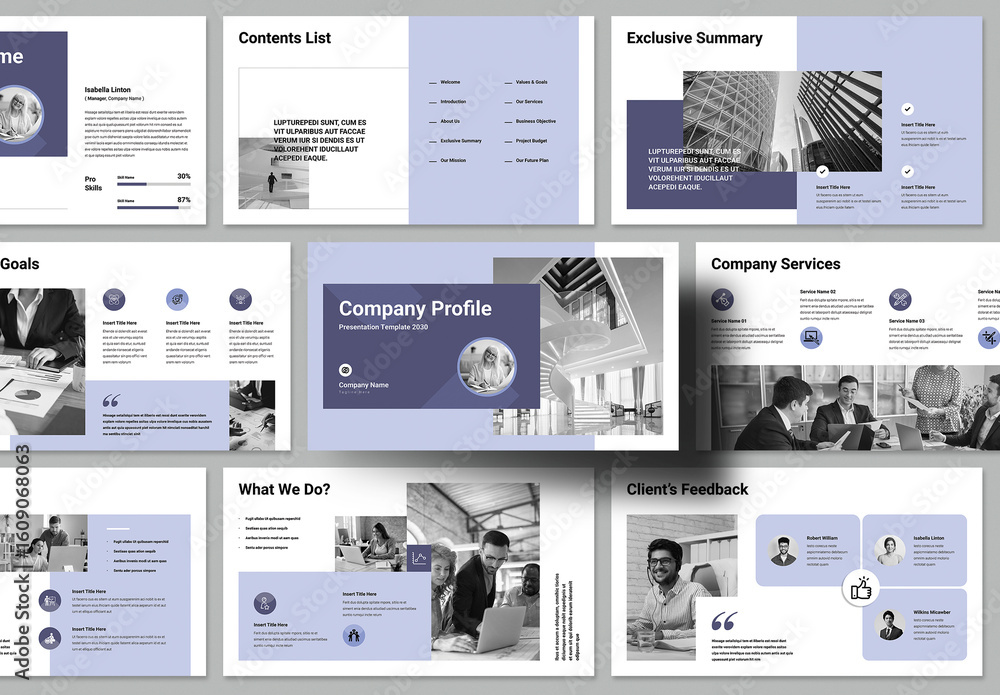 Company Profile Presentation Template Stock Template | Adobe Stock