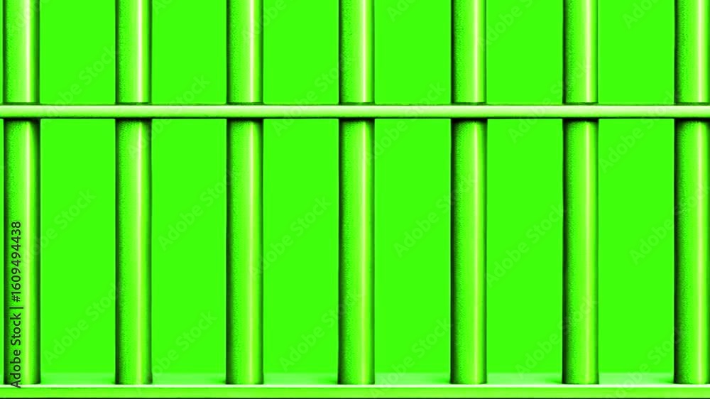 Prison bar green screen. jail bars door with alpha matte and green ...