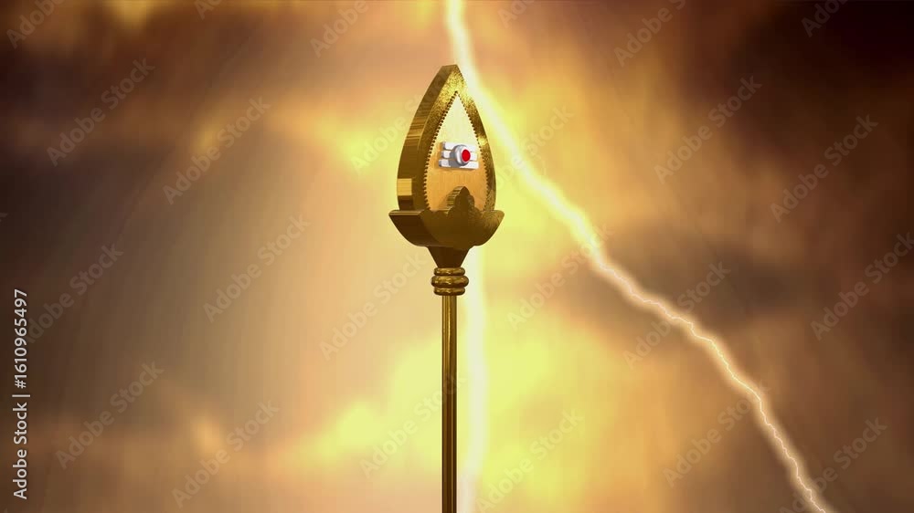 Lord Murugan Golden Vel Spear Flying Thunder background Animation Stock ...