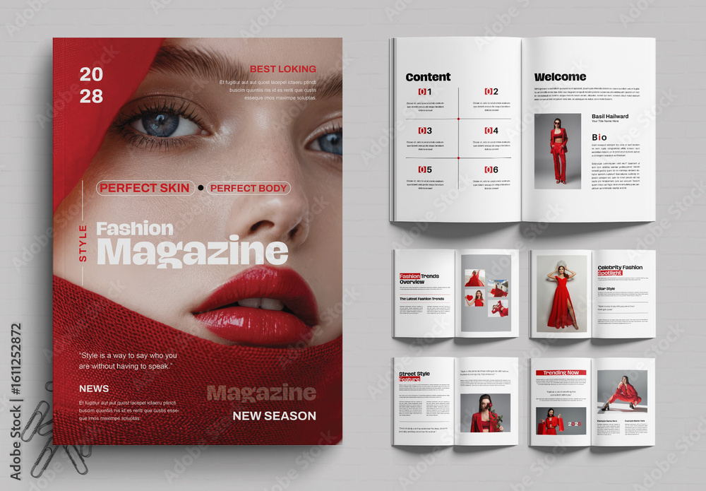Style Fashion Magazine Layout Stock Template | Adobe Stock