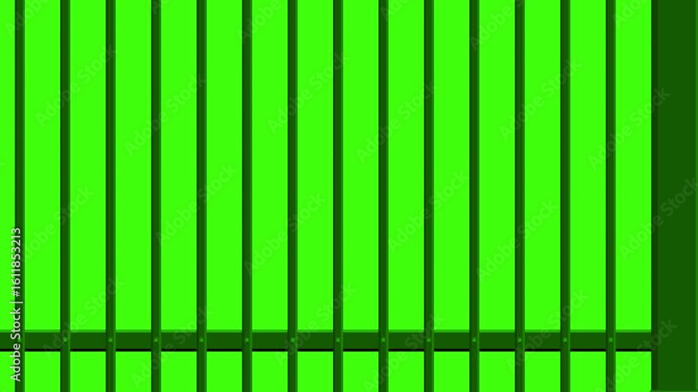 Animation of Closed and Open Jail bars on green screen chroma key ...