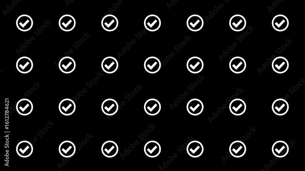 Check mark against black background.check tick mark animated. Check ...