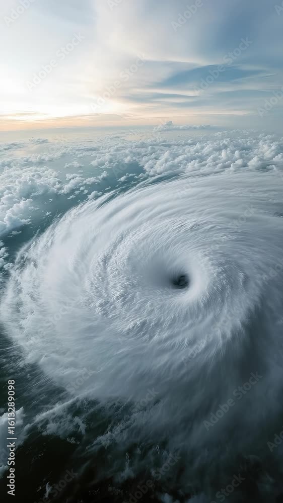 Cloud vortex design: spiral shape, airflow direction, thunderstorm core ...