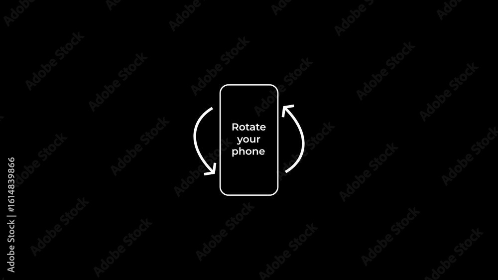 Video footage animation of “Rotate your phone” message in 4K with alpha ...