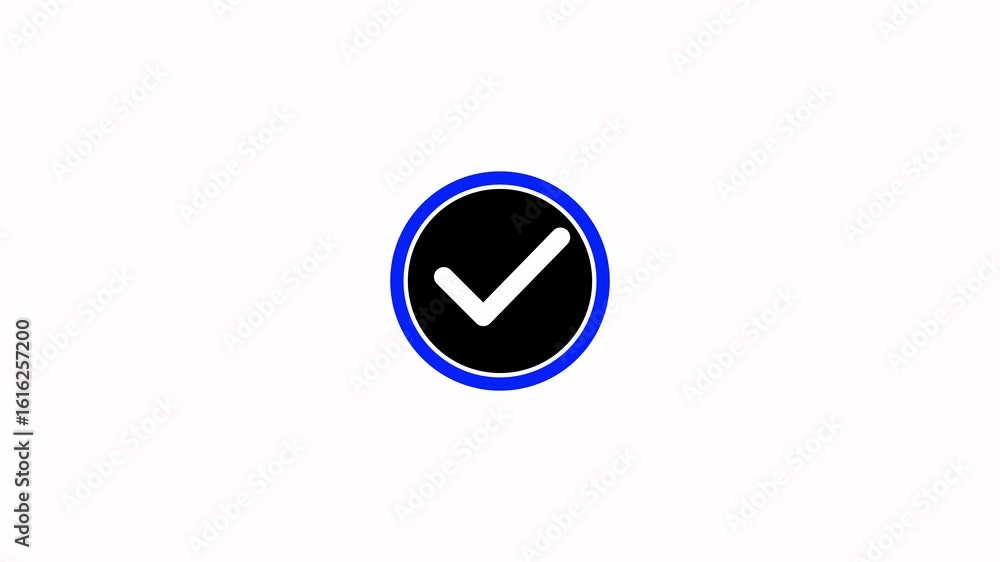 tick mark, complete mark, right, conform mark animation on white ...