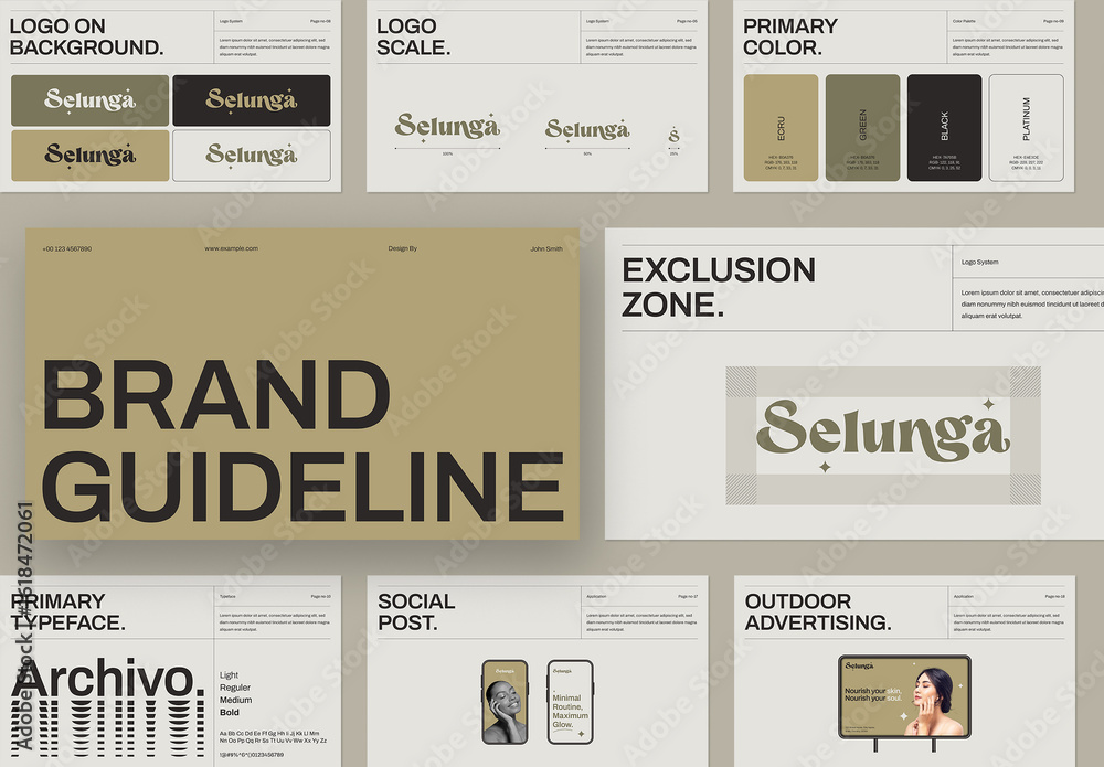 Modern And Clean Retro Digital Brand Guidelines Presentation Template ...