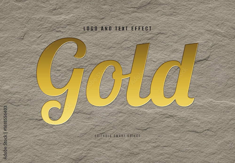 Luxurious Metallic Gold Logo Text Effect Mockup Stock Template | Adobe ...
