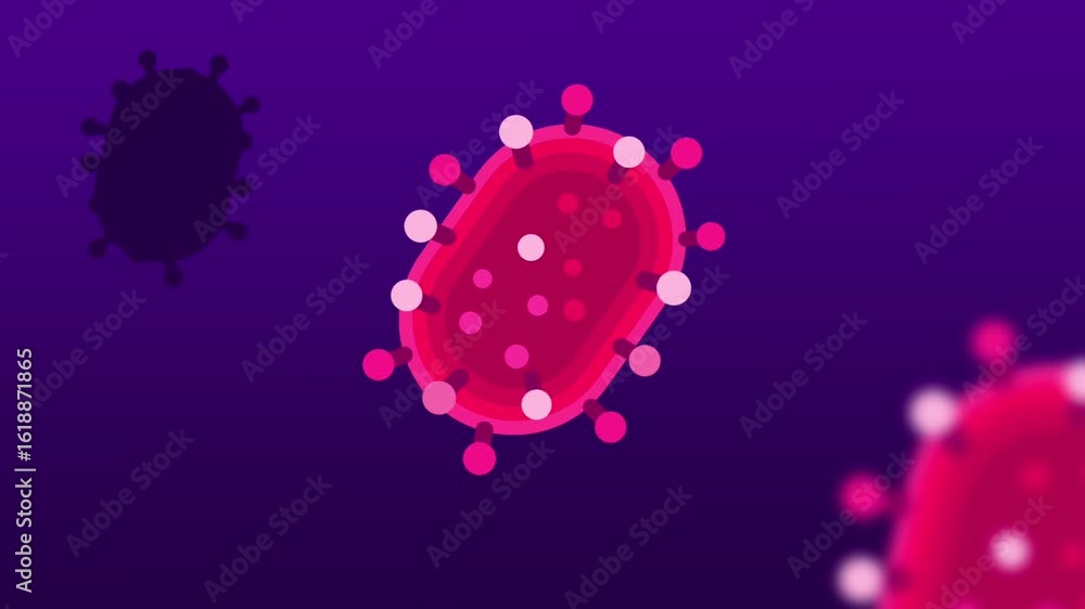 An animation simulates how a virus infects healthy cells, visually ...