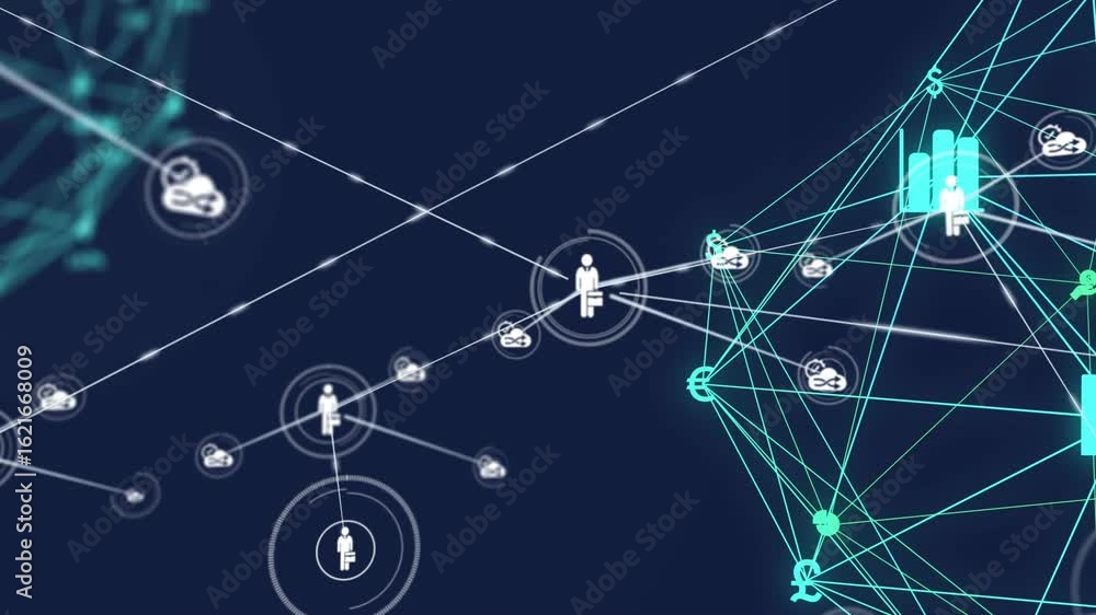 Starting with person icon extending lines linking loop icons to ...