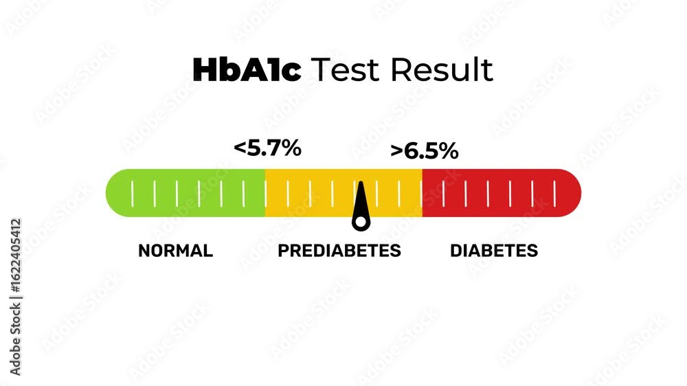 HbA1c Test Result Animation, Blood Sugar Level Indicator Health ...
