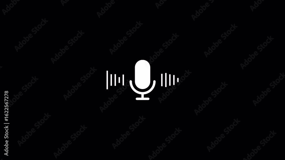 Audio visualizer with mic symbol icon motion graphic isolated .audio ...