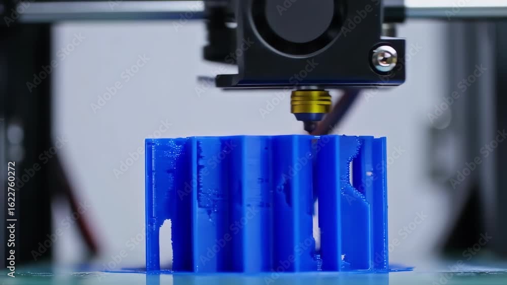 3D Printing: Blue Object Creation with Precision Technology in Action ...