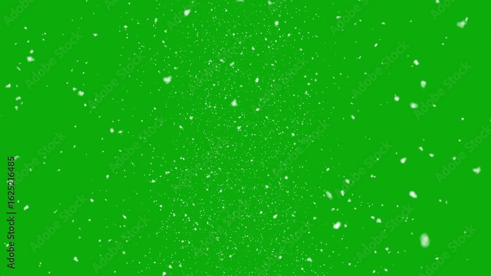 snow falling on green screen 4k animation. Isolated realistic snow ...