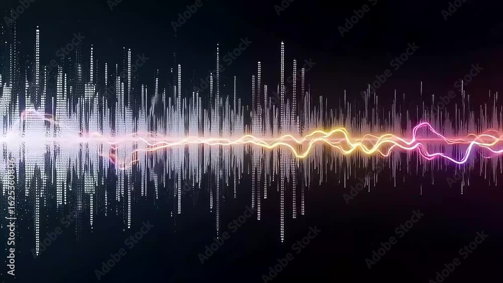 Dynamic sound wave pulsing with vibrant energy for audio visualizer ...