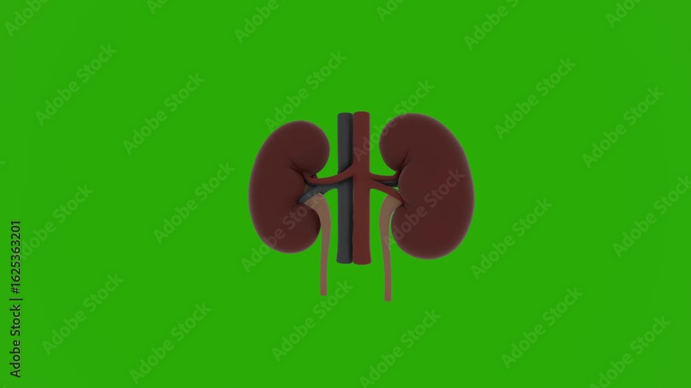 3D realistic human kidneys model with intricate anatomical structure ...