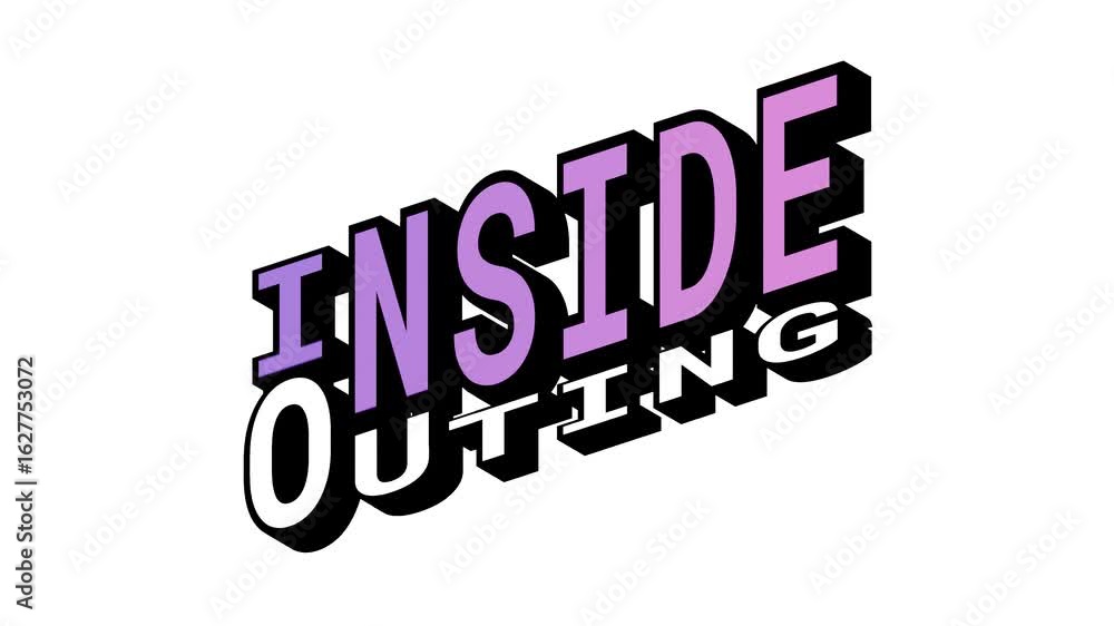 INSIDE vs OUTING, 3D Text Animation in Isometric View with Opposite ...