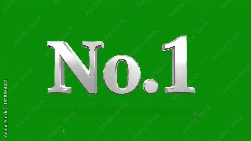 Animated Number One No.1 Text on Green Screen Background for ...