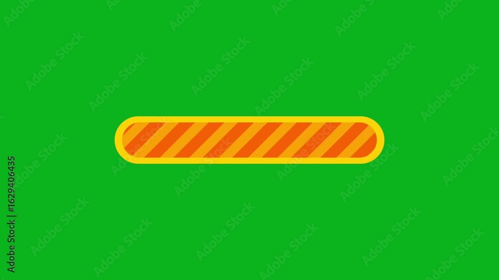 2D animated progress bar loading animation on green screen UI indicator ...