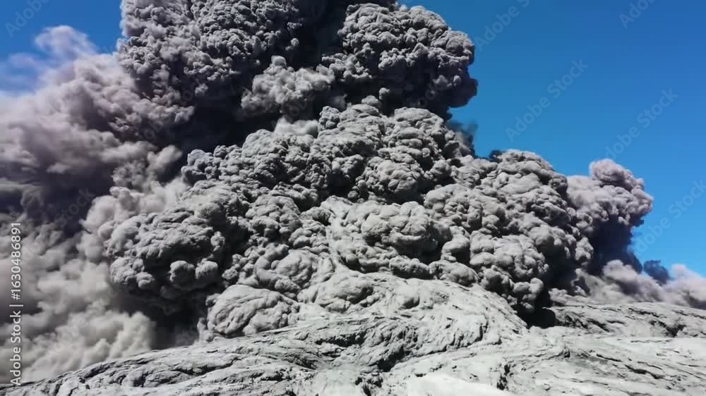 The awe-inspiring power of a volcanic eruption, with a massive column ...